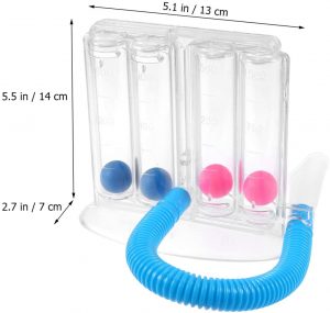 Inspirómetro incentivo | Espirómetro 4 bolas | Ejercitador pulmonar